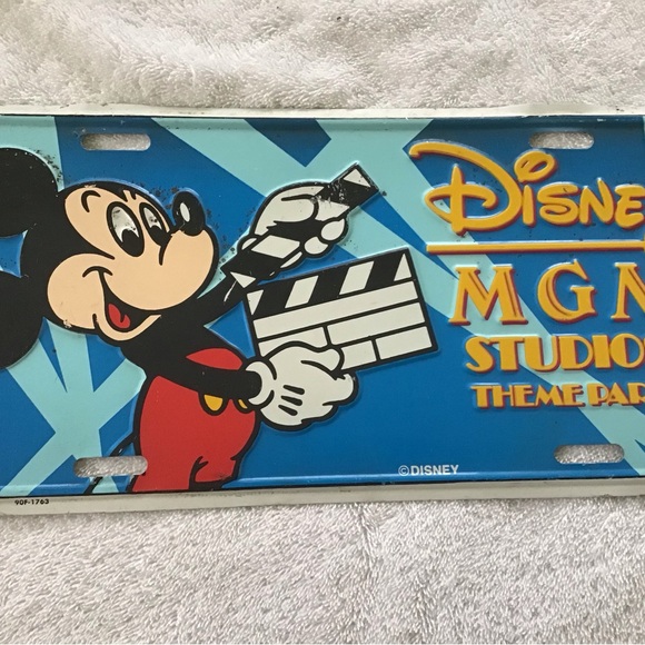 Disney | Other | Disney Mgm Studios License Plate With Mickey Mouse In ...